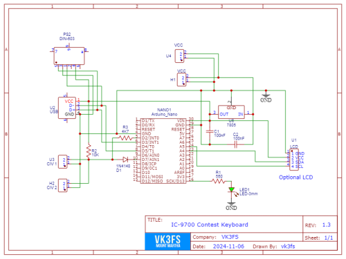 Arduino IC-9700 Contest Keyboard PCB only